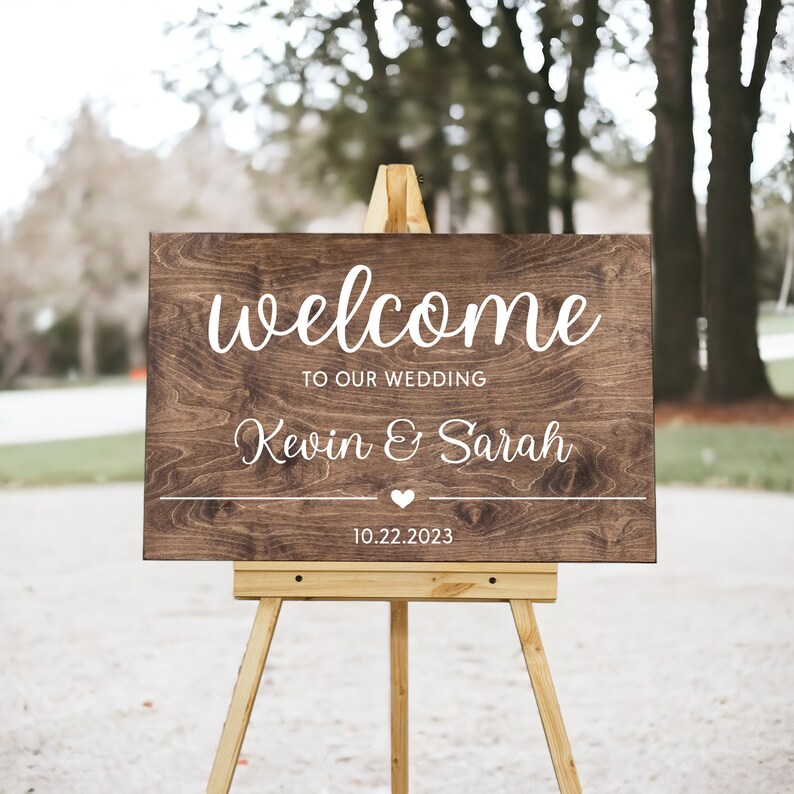 Welcome to Our Wedding Sign, Wood Wedding Sign, Personalized for ...