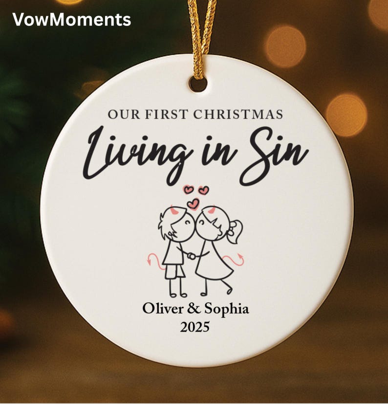 Our First Christmas Living in Sin Ornament, Christmas Together, First ...