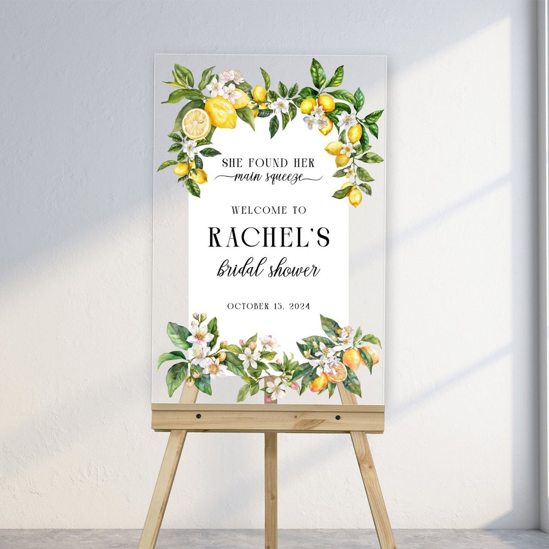 She Found Her Main Squeeze Sign, Lemon Bridal Shower Welcome Sign, Main ...