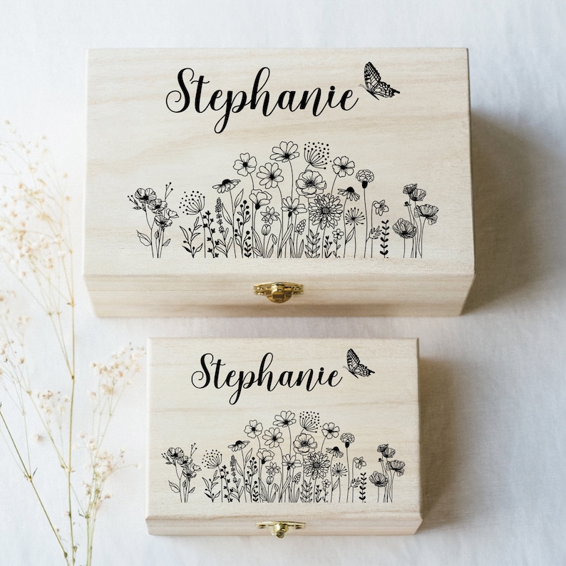 Personalized Wooden Box, Keepsake Box, Custom Keepsake Boxwith Name ...