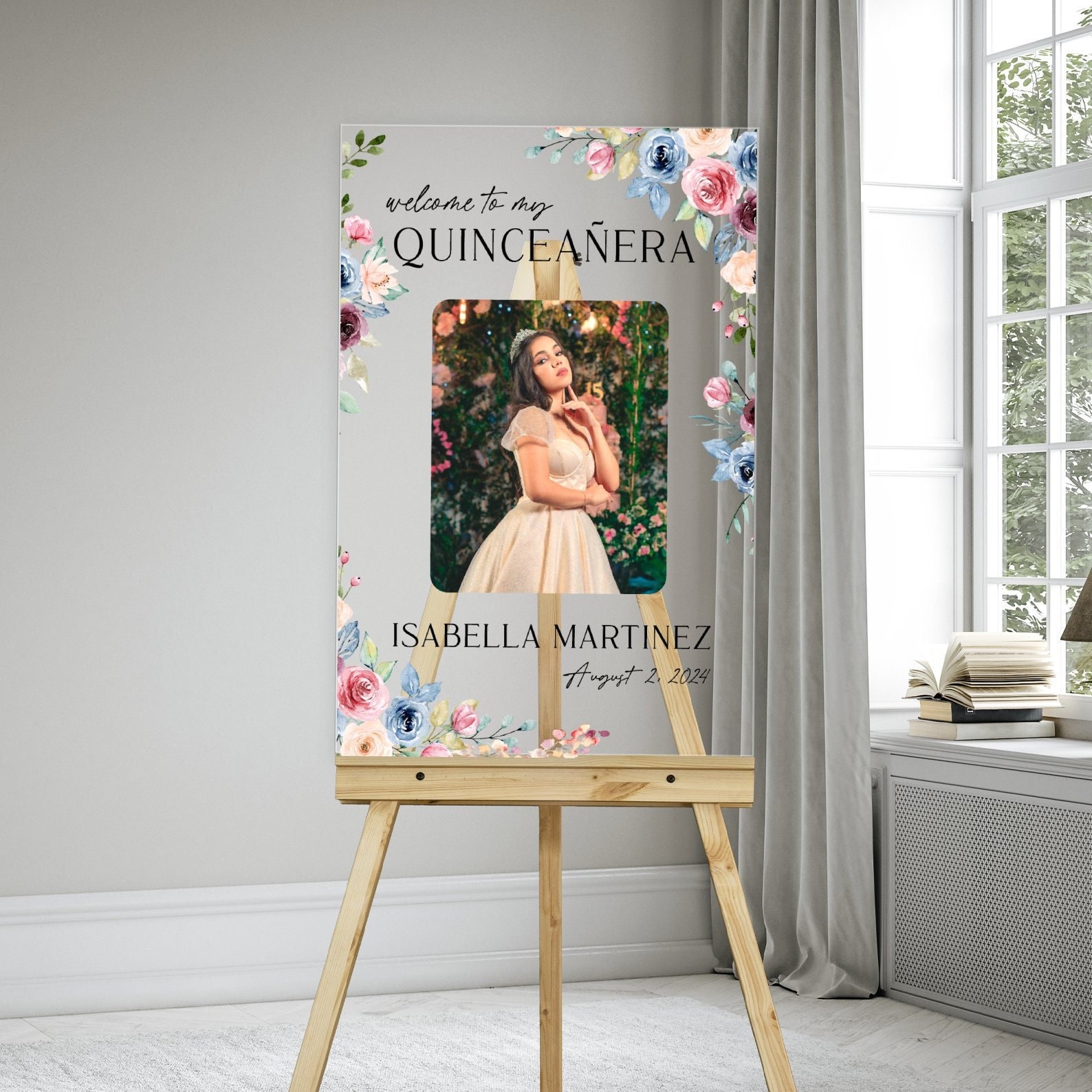 Quinceañera Sign With Photo, Quinceañera Welcome Sign, Quinceañera Sign ...