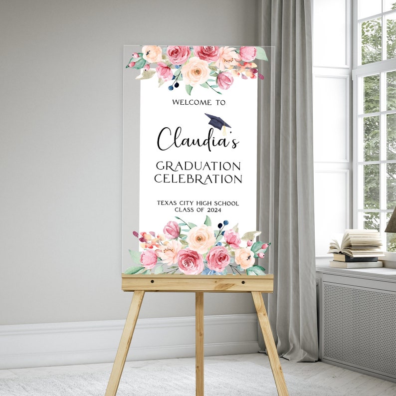 Welcome Graduation Acrylic Sign, Graduation Welcome Sign, Grad Party ...