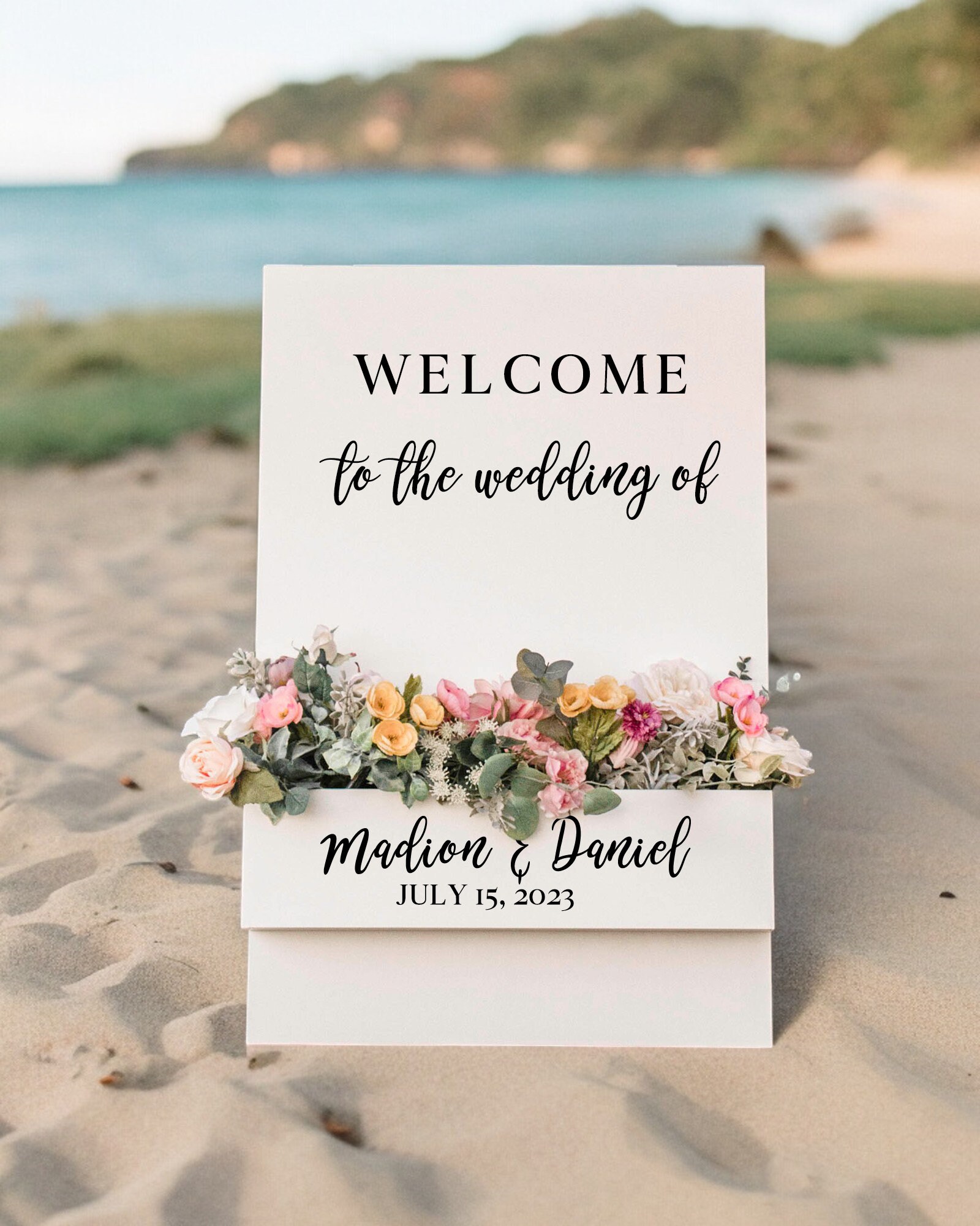 Flower Box Wedding Welcome Sign - Etsy