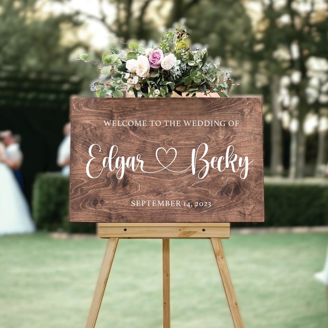 Wedding Welcome Sign Personalized, Wood Wedding Sign, Personalized Wood ...