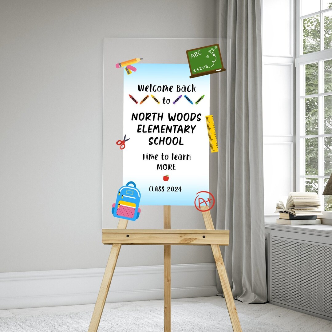 Back to School Sign Personalized, Back to School Acrylic Sign, Back to ...