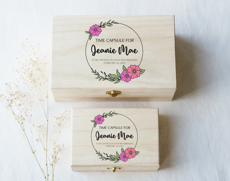 Custom Baby Girl Time Capsule Box, 1st Birthday Time Capsule, Time ...