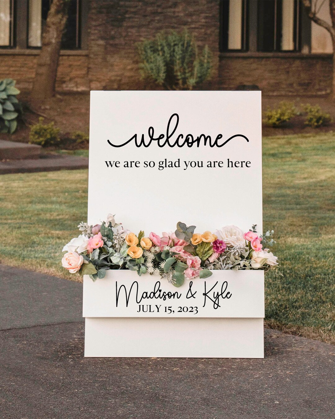 Flower Box Welcome Sign, Wedding Welcome Sign, Flower Box Personalized ...