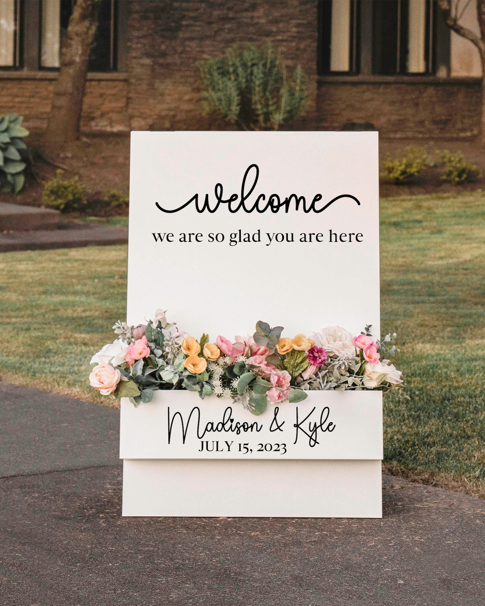 Flower Box Welcome Sign, Wedding Welcome Sign, Flower Box Personalized ...
