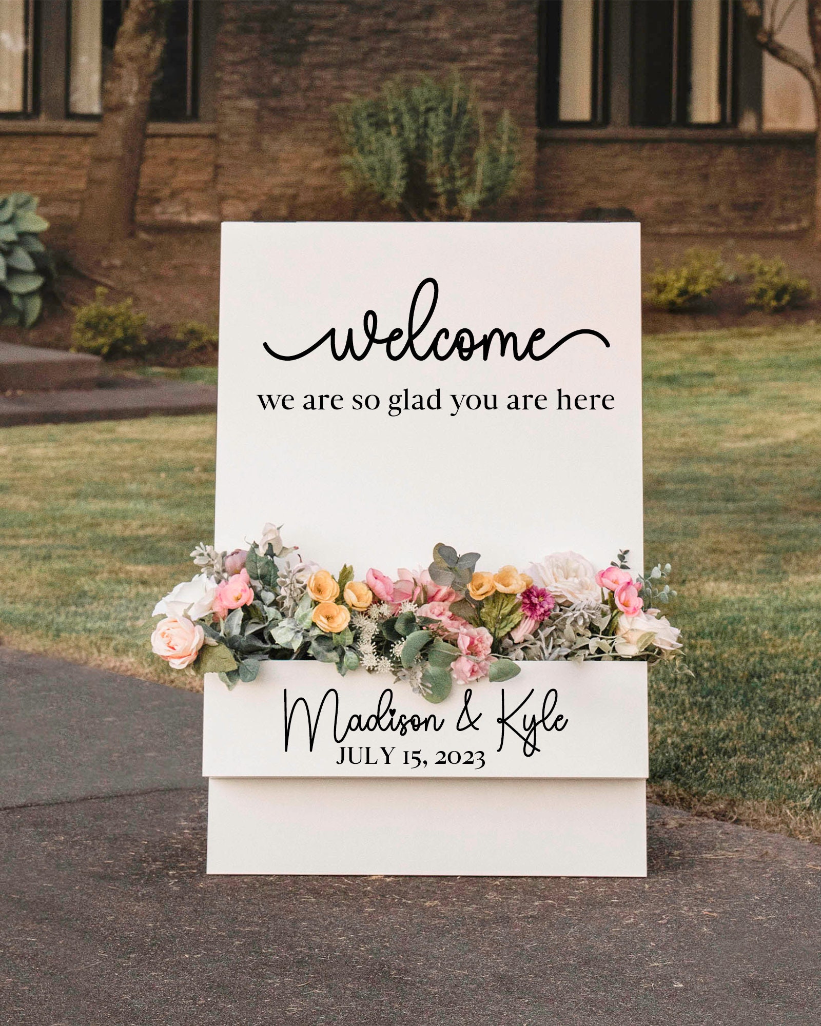 Flower Box Welcome Sign, Wedding Welcome Sign, Flower Box Personalized ...