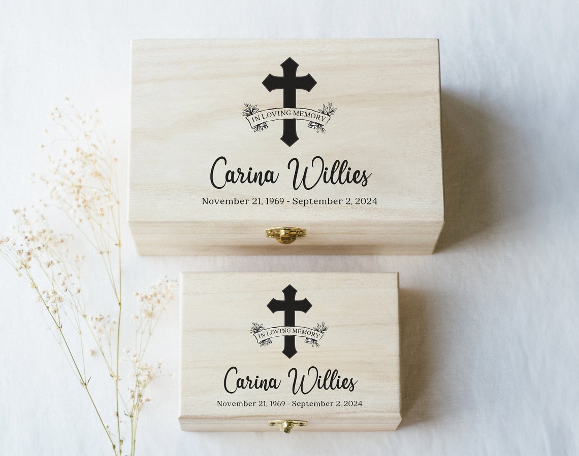 Memorial Gift Box Wooden, Custom Memory Box, Memorial Gifts, Sympathy ...