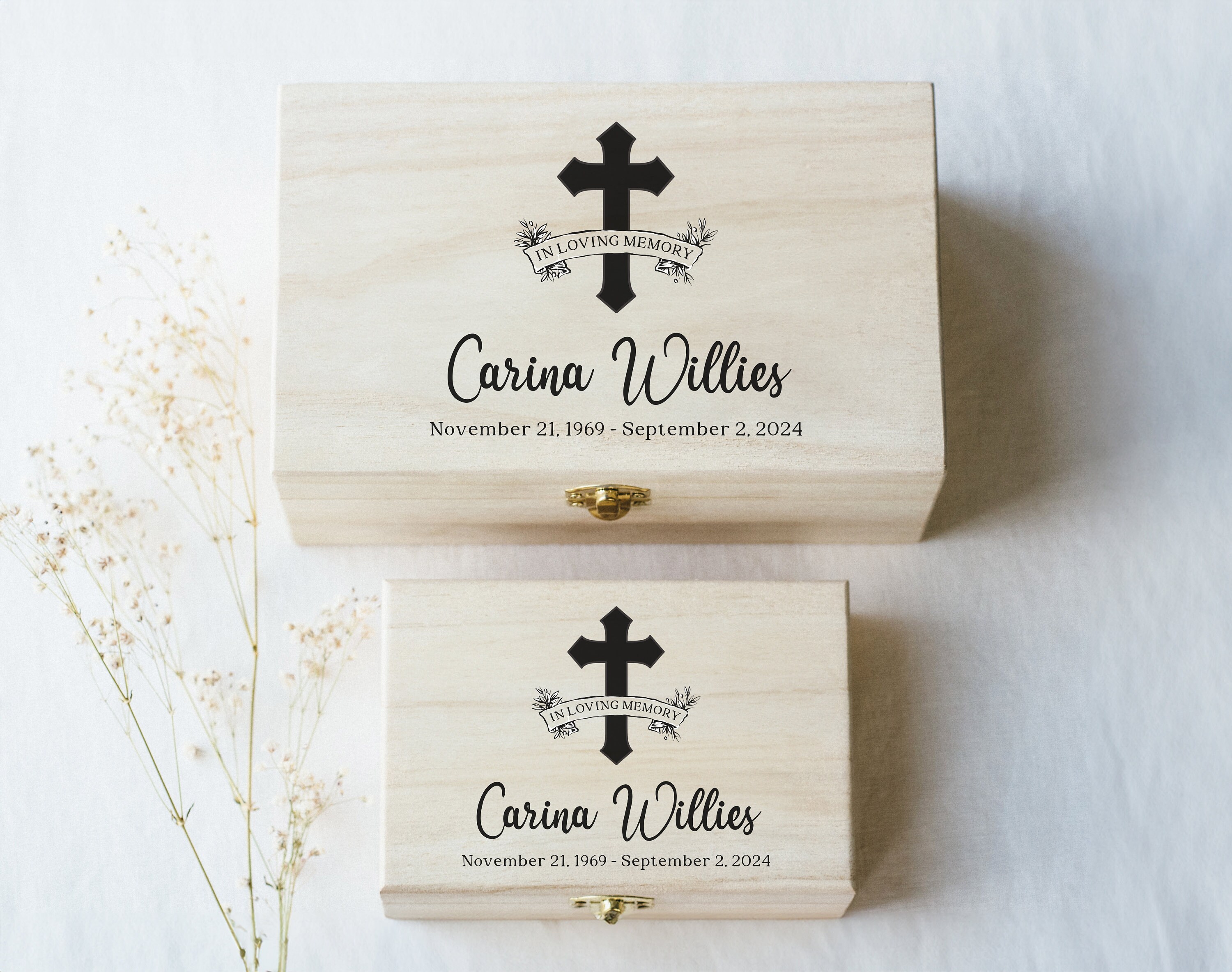 Memorial Gift Box Wooden, Custom Memory Box, Memorial Gifts, Sympathy ...