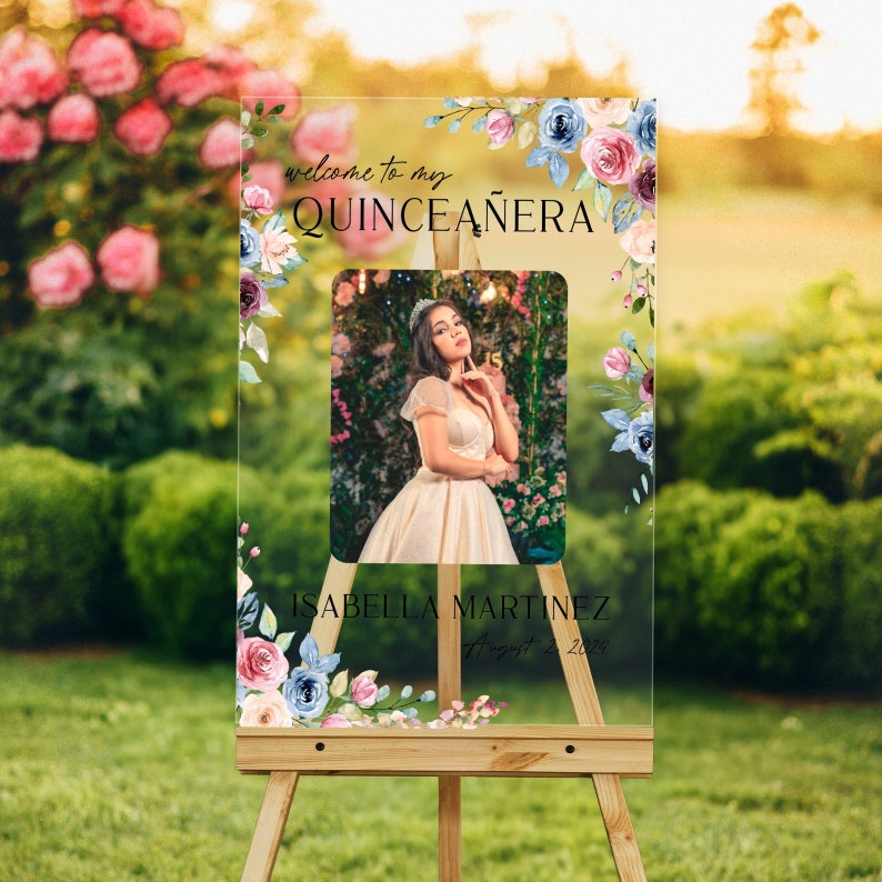Quinceañera Sign With Photo, Quinceañera Welcome Sign, Quinceañera Sign ...