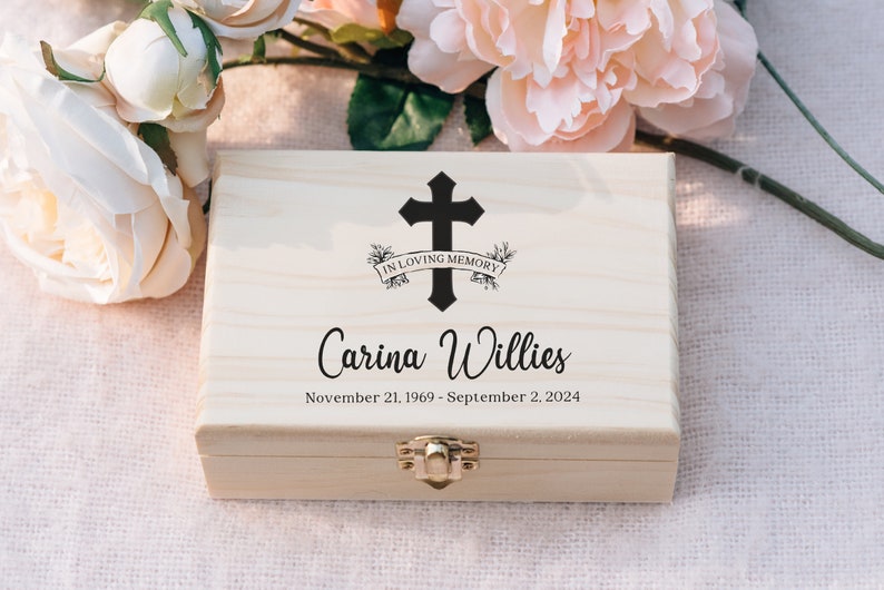 Memorial Gift Box Wooden, Custom Memory Box, Memorial Gifts, Sympathy ...