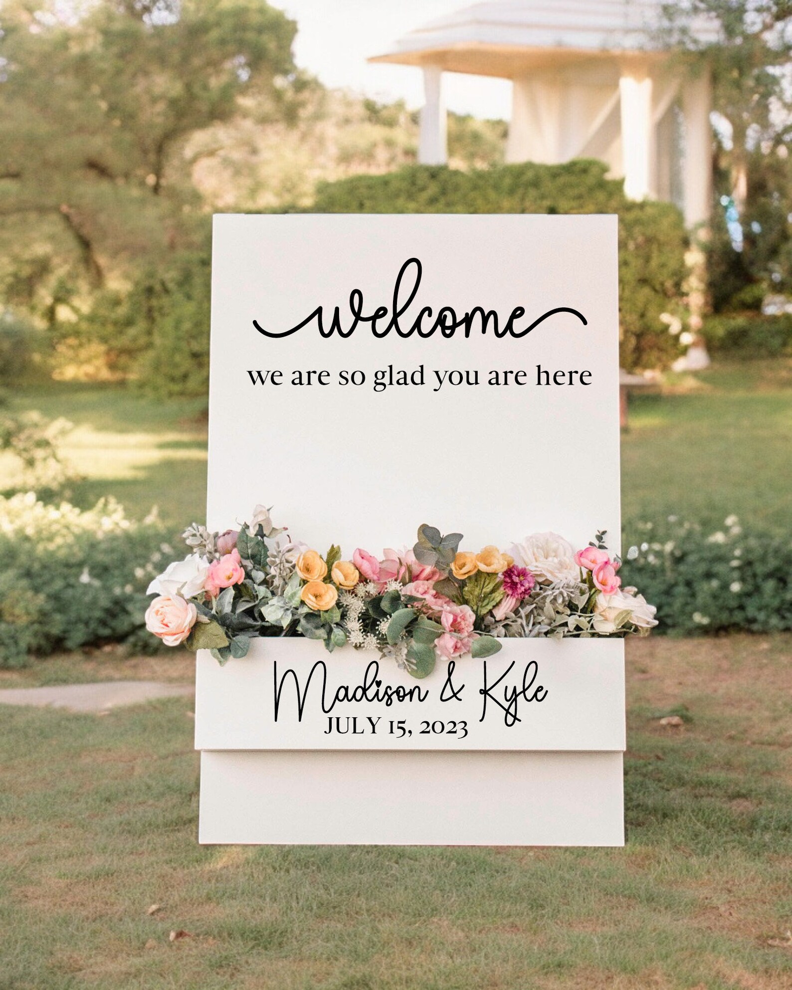 Flower Box Welcome Sign, Wedding Welcome Sign, Flower Box Personalized ...