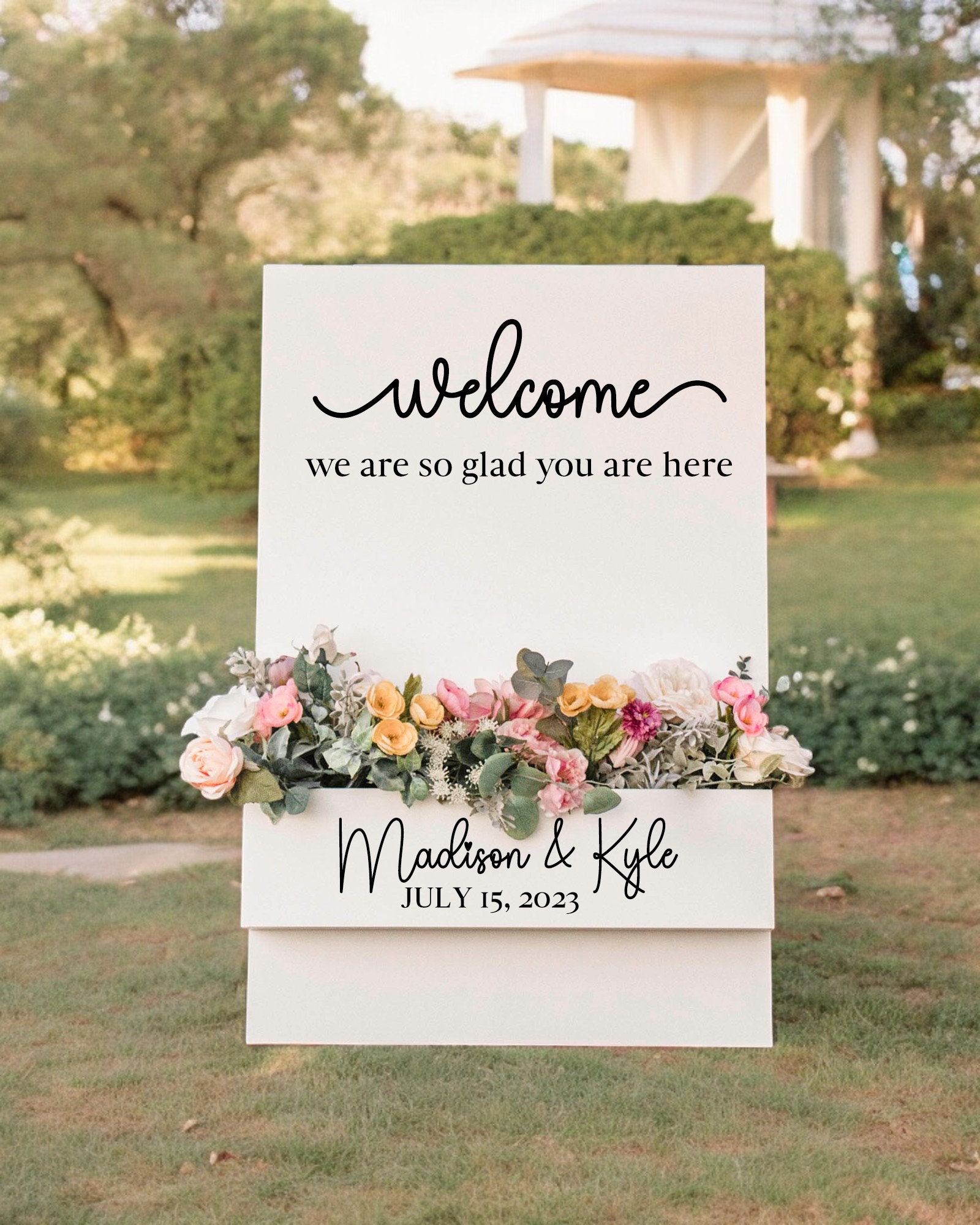 Flower Box Welcome Sign, Wedding Welcome Sign, Flower Box Personalized ...