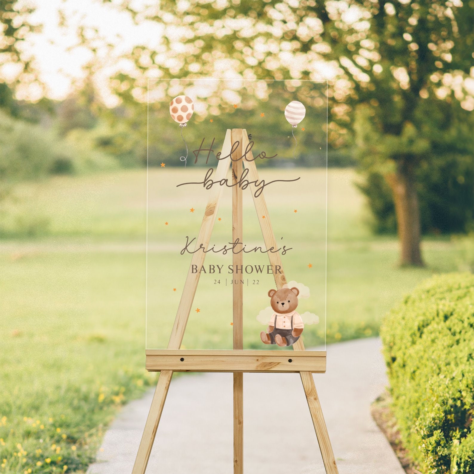 Hello Baby Acrylic Sign, Baby Shower Welcome Sign, Baby Shower Acrylic ...