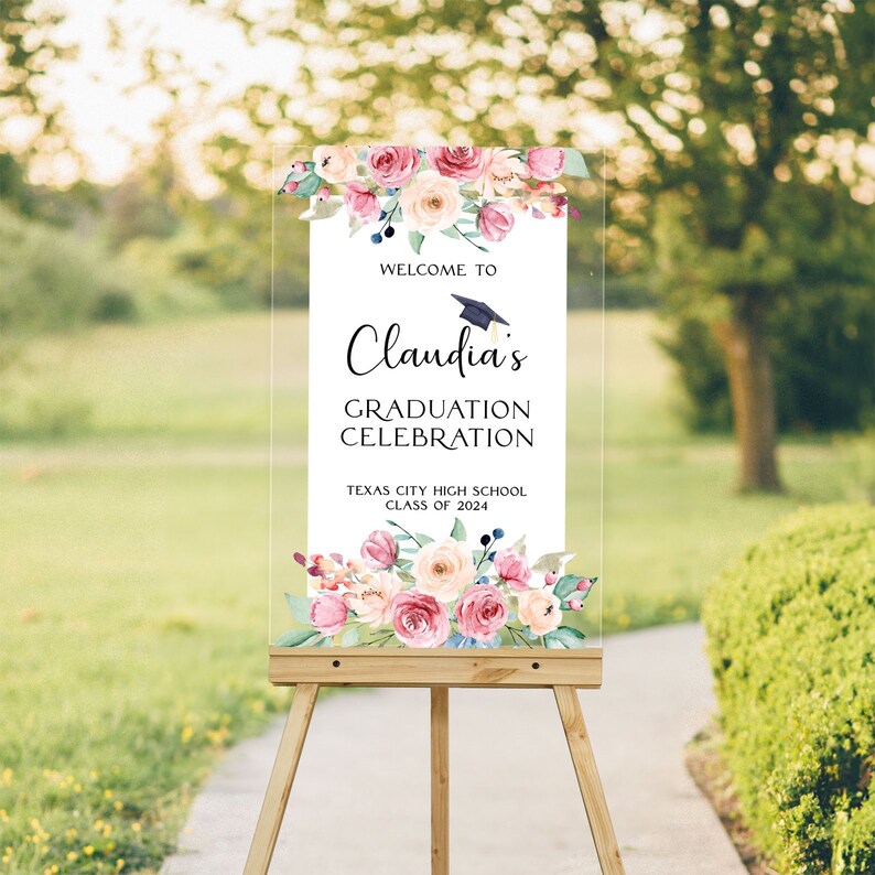 Welcome Graduation Acrylic Sign, Graduation Welcome Sign, Grad Party ...