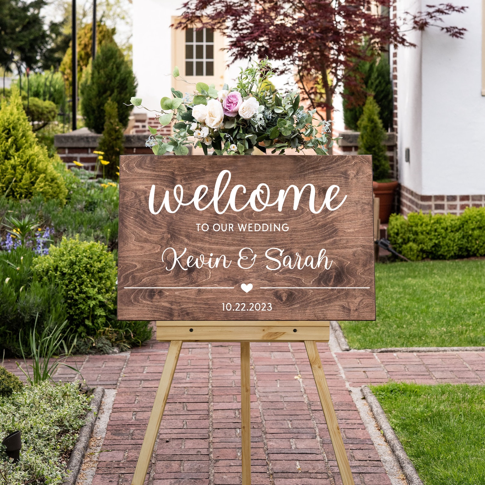 Welcome to Our Wedding Sign, Wood Wedding Sign, Personalized for ...