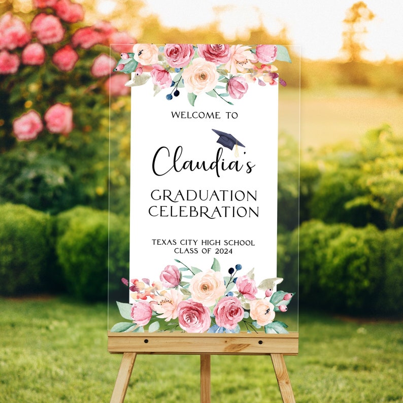 Welcome Graduation Acrylic Sign, Graduation Welcome Sign, Grad Party ...