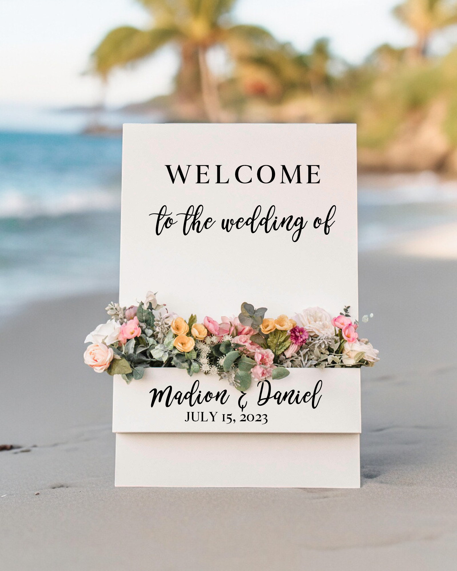 Flower Box Wedding Welcome Sign - Etsy