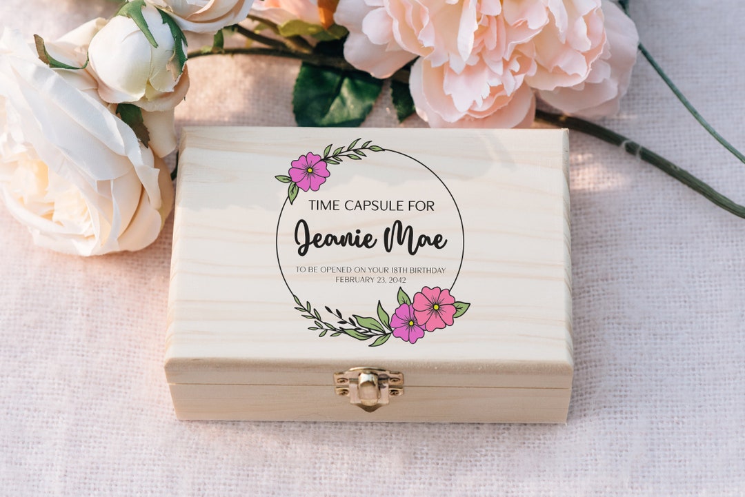 Custom Baby Girl Time Capsule Box, 1st Birthday Time Capsule, Time ...