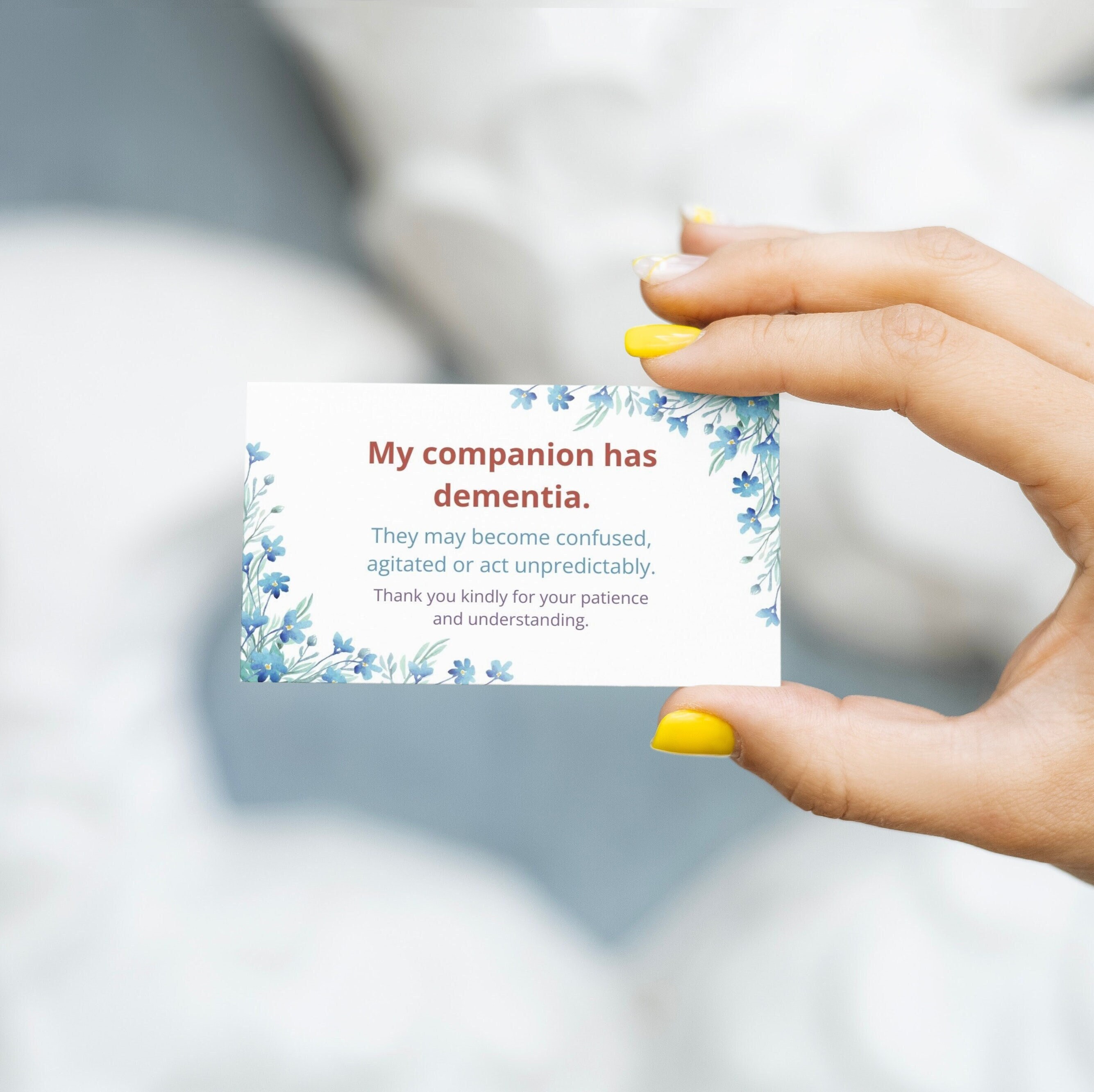 Caregiver Companion Card, Forget-me-not - Etsy