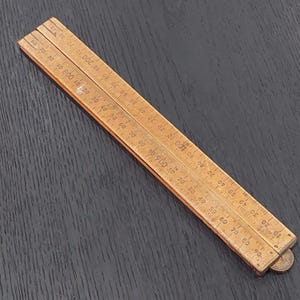 Vintage Boxwood Timber and Brass Rabone Folding Rulers, Made in England ...