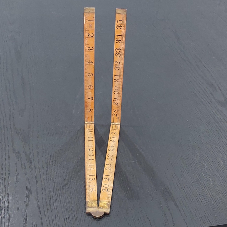 Vintage Timber and Brass Folding Rulers, - Etsy
