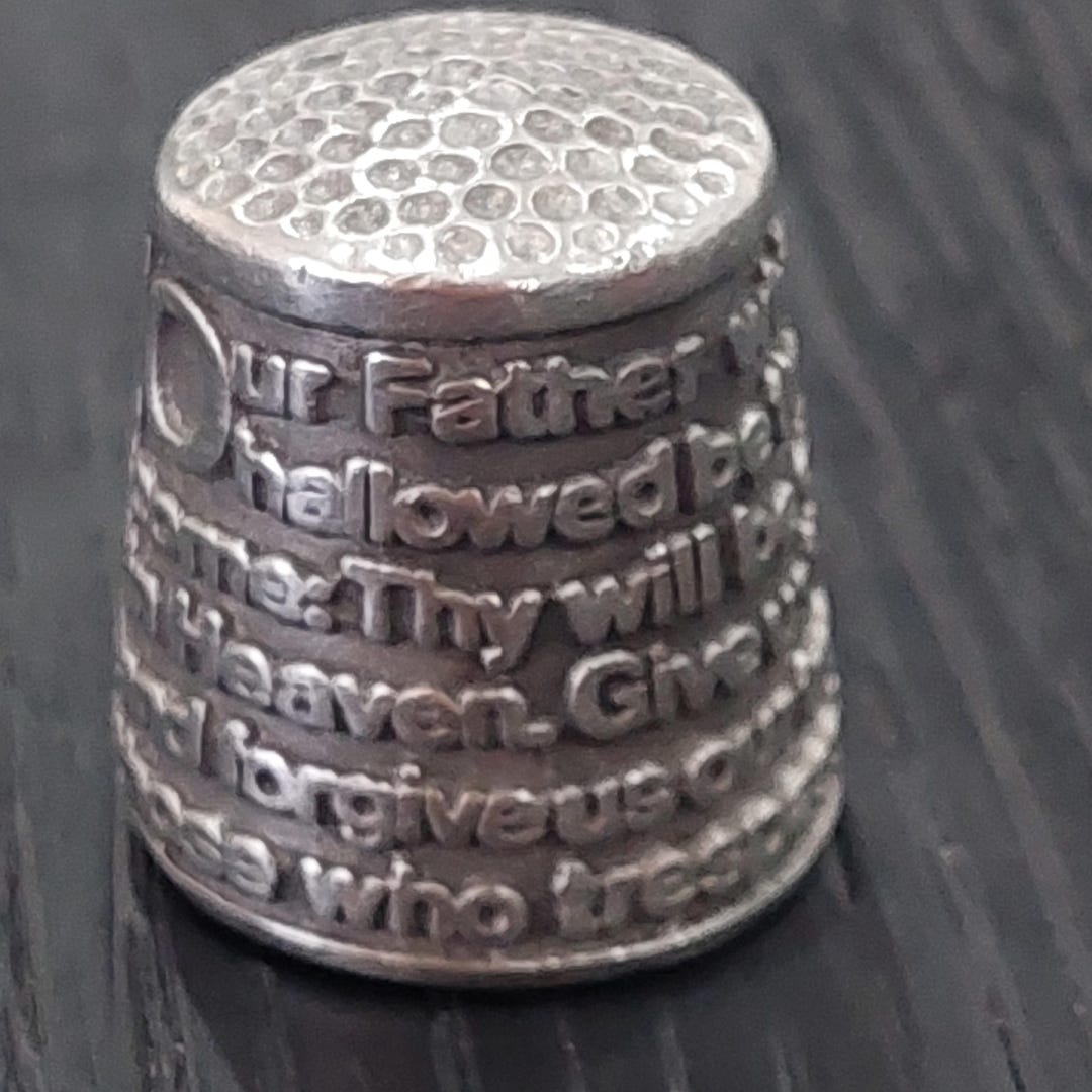 Vintage Pewter "the Lord's Prayer" Thimble - Etsy