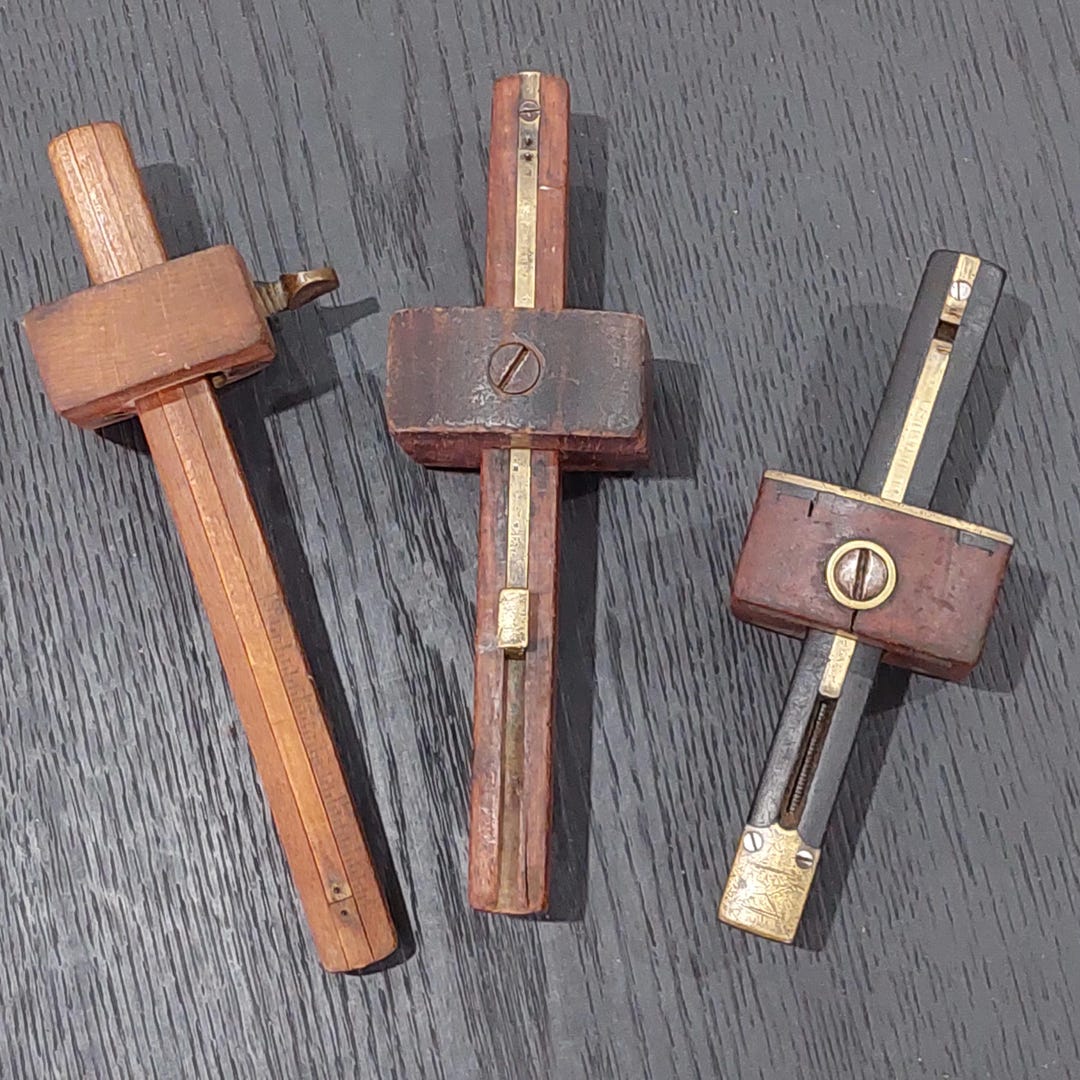 Vintage Wooden and Brass Marking Mortise Gauges/scribes - Etsy