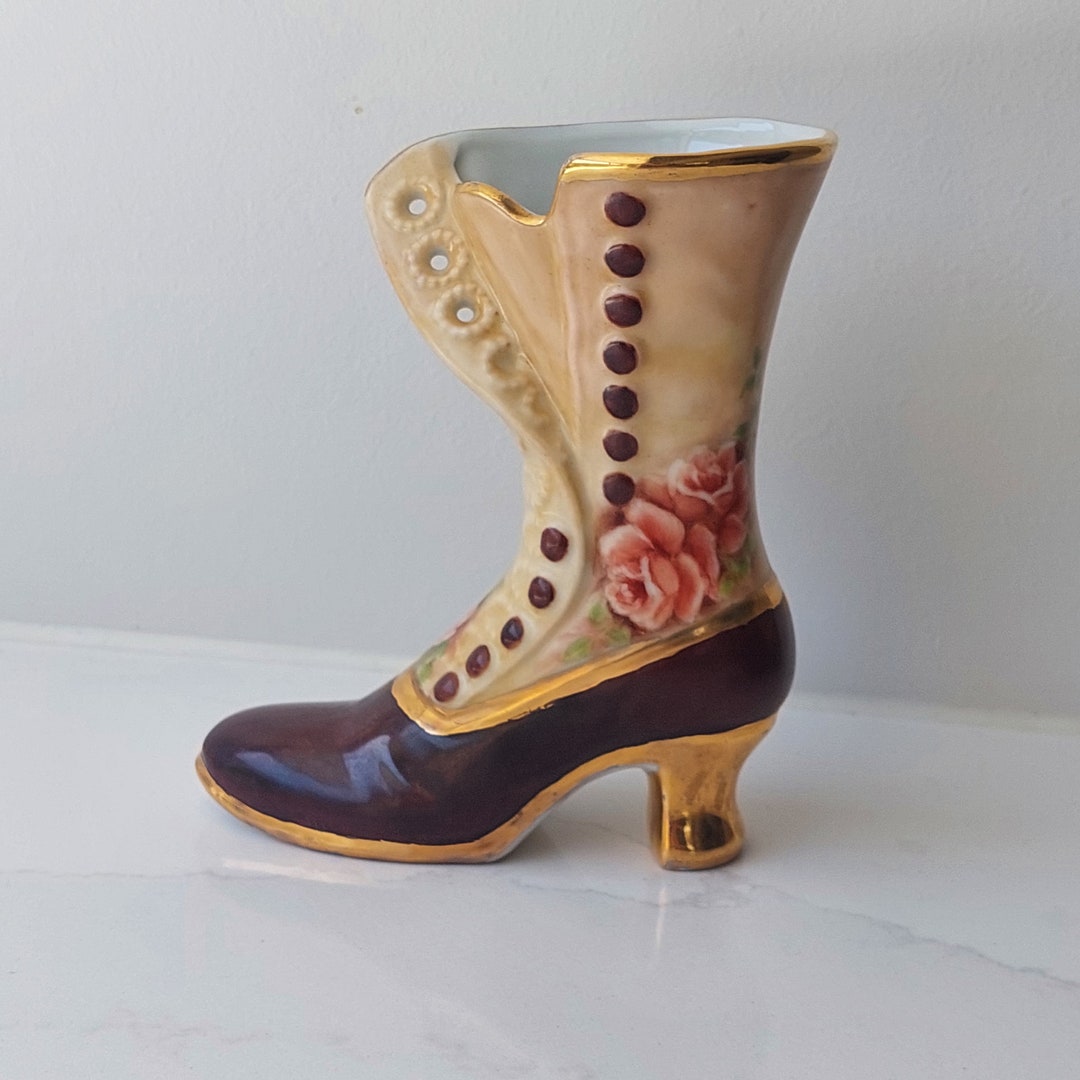 Victorian Spat Boot Vase Vintage 1970's. Stem Vase, Posie Vase - Etsy