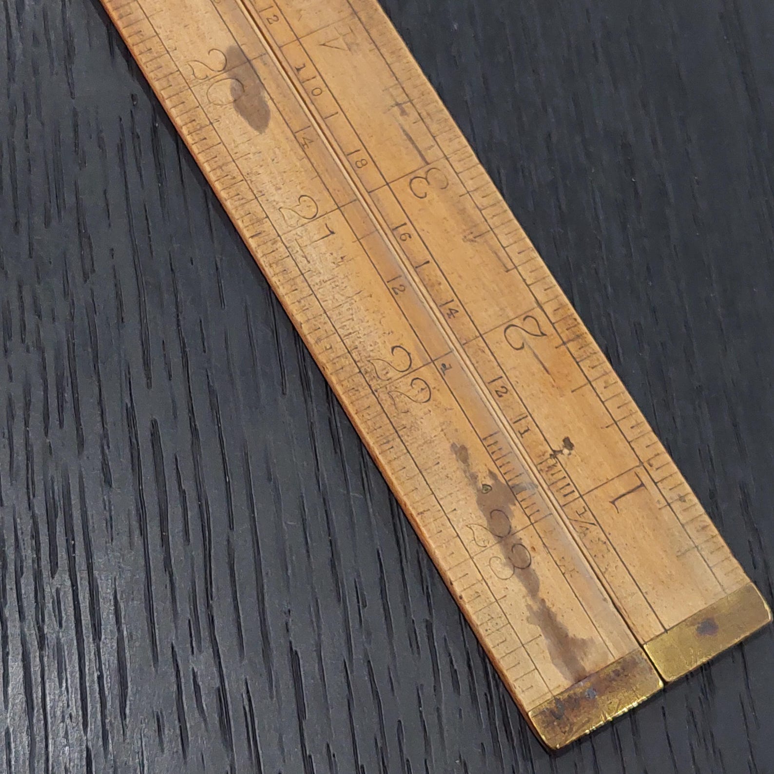 Vintage Timber and Brass Folding Rulers, - Etsy