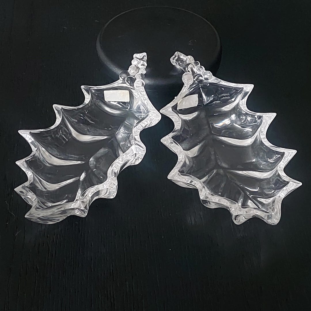 Pair of Waterford Crystal Marquis Leaf-shaped Crystal Treat Dishes ...