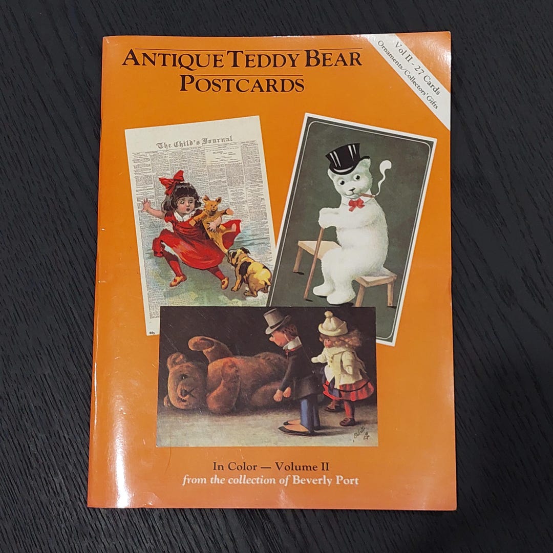 Vintage 1986, "antique Teddy Bear Postcards" Vol 1-27 Cards by Beverley ...