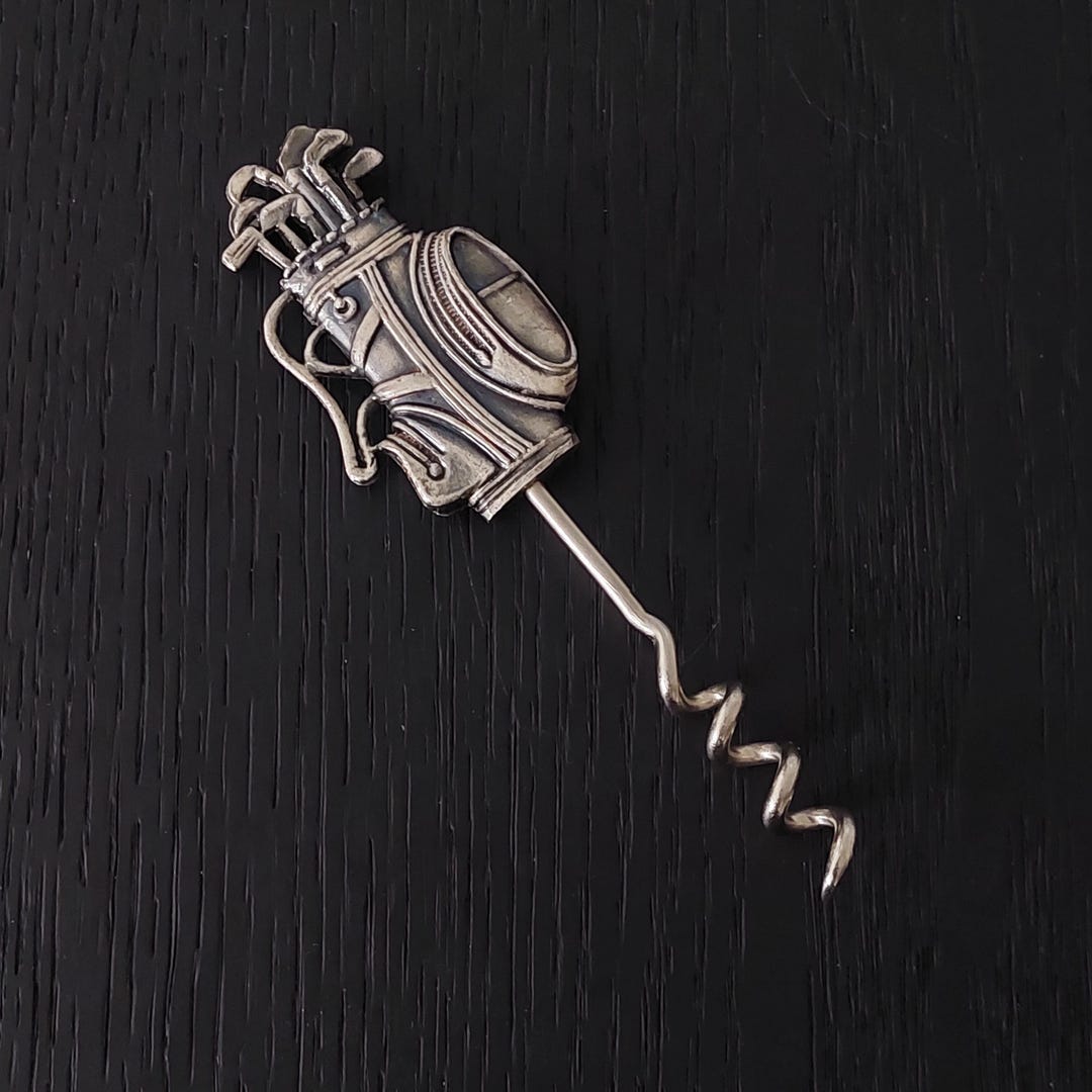 Vintage Pewter Golf Bag Wine Corkscrew, - Etsy