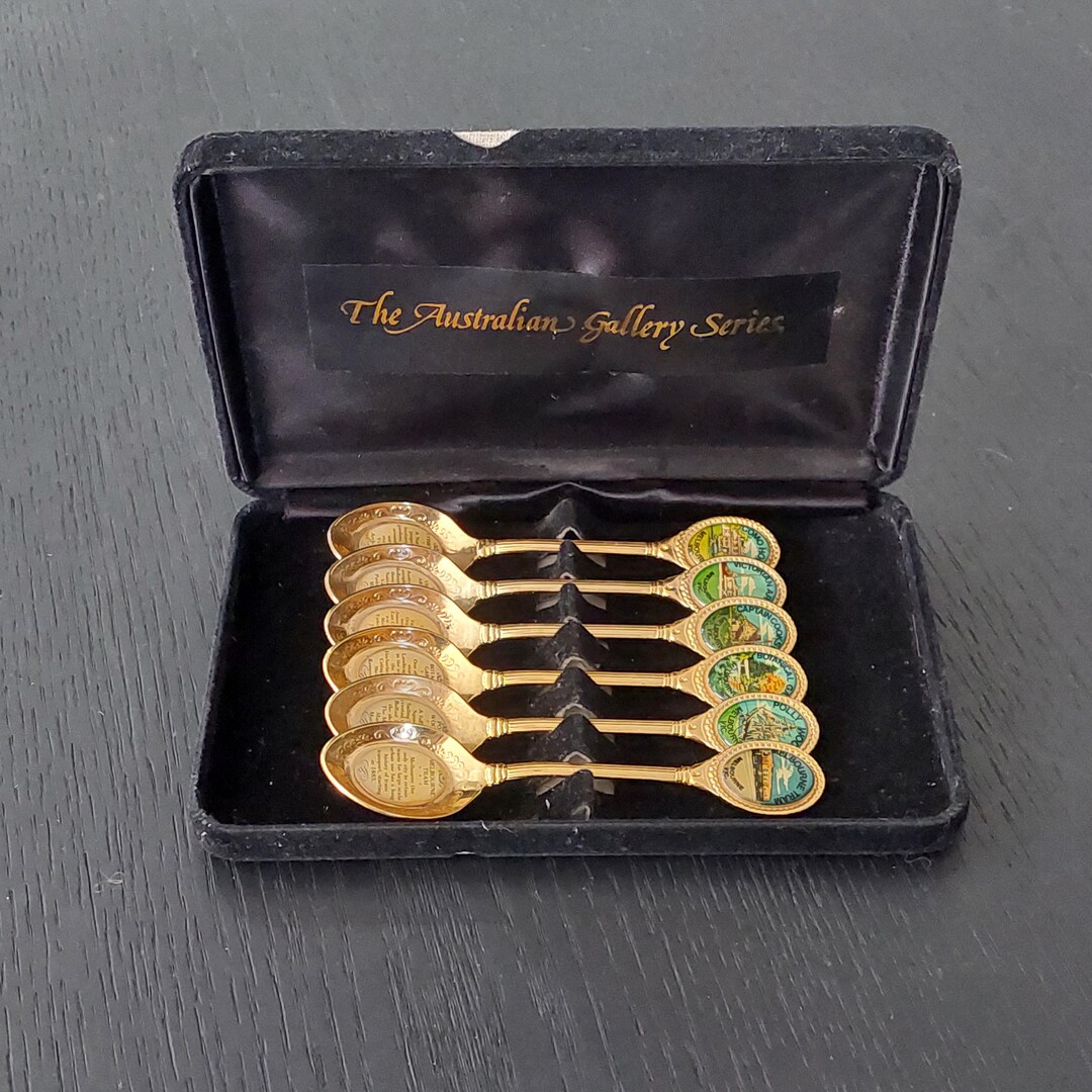Vintage the Australian Gallery Series of 6 Collectors/souvenir Spoons ...