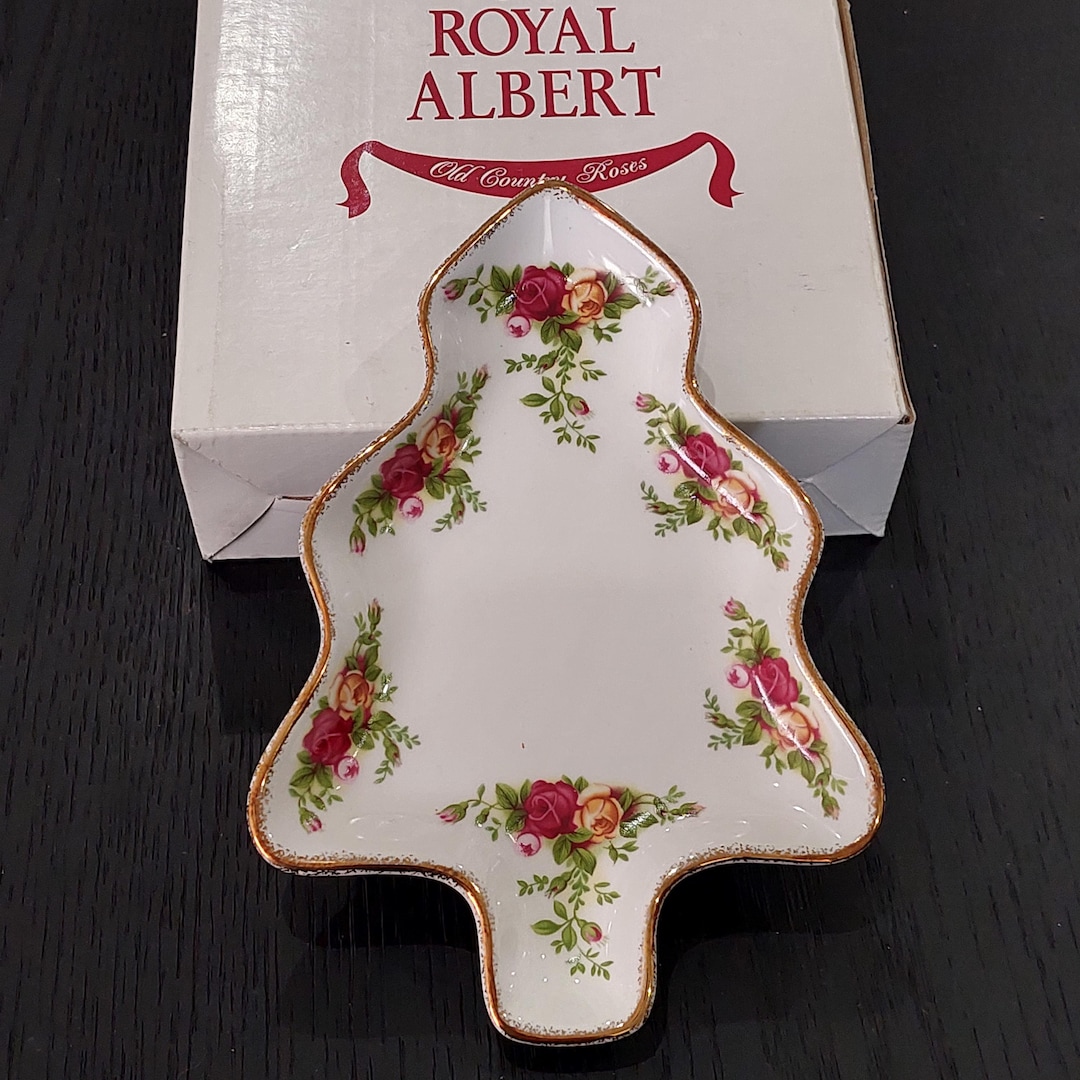 Vintage Royal Albert "old Country Roses" Christmas Tree Shaped Dish, - Etsy