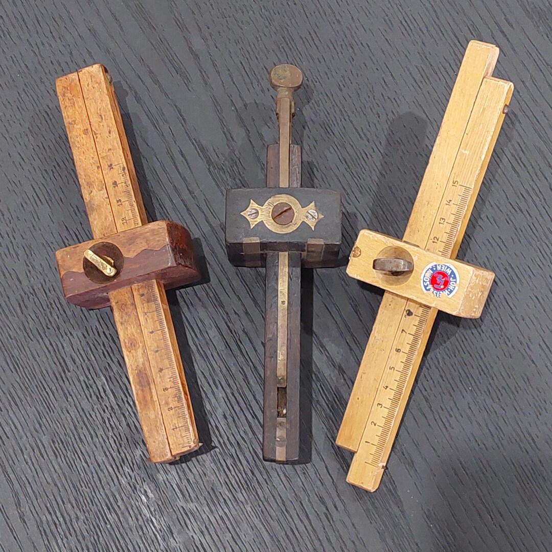 Vintage Wooden and Brass Marking Mortise Gauges/scribes - Etsy