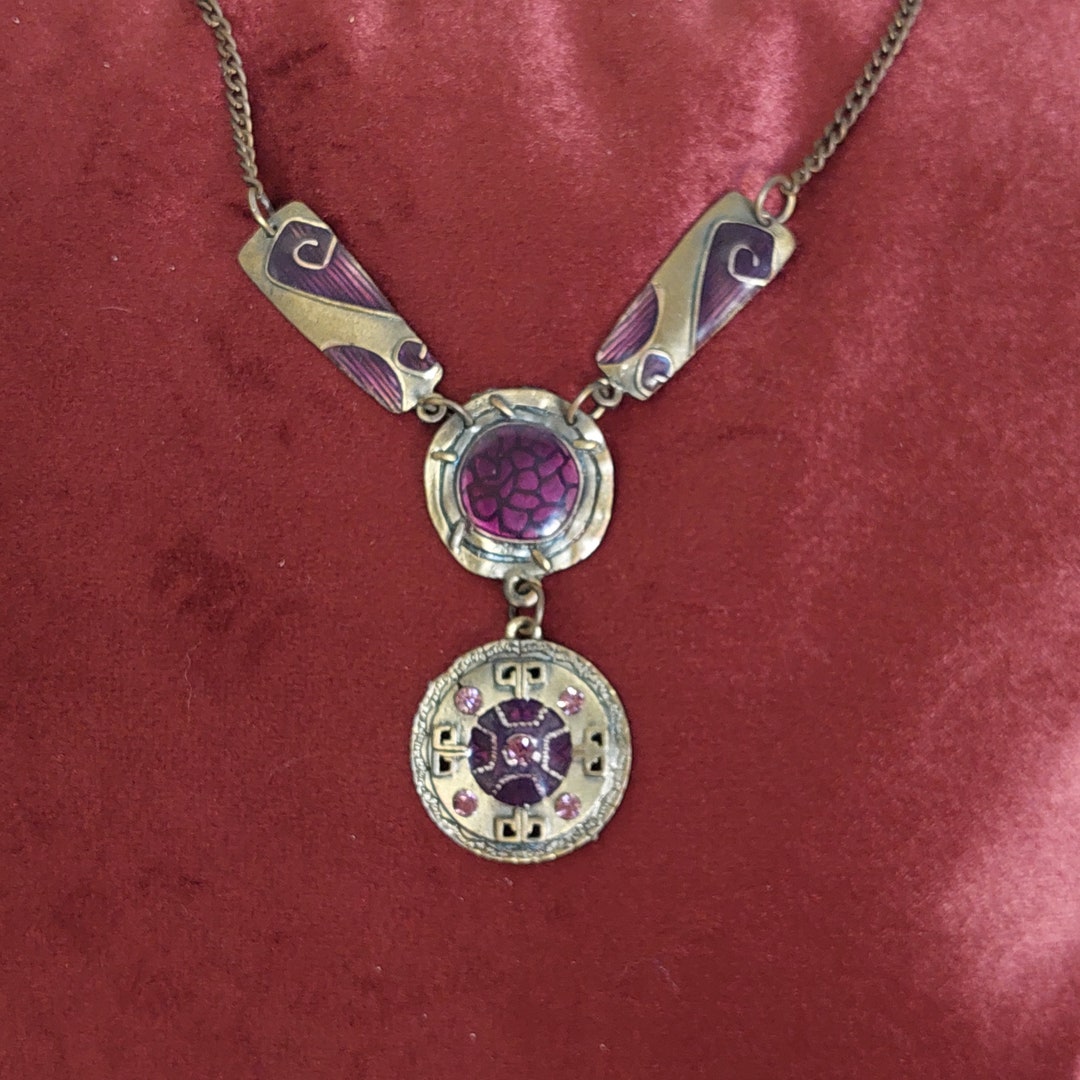 Medieval Style Necklace Mulbury and Gold Color, Vintage Handmade ...