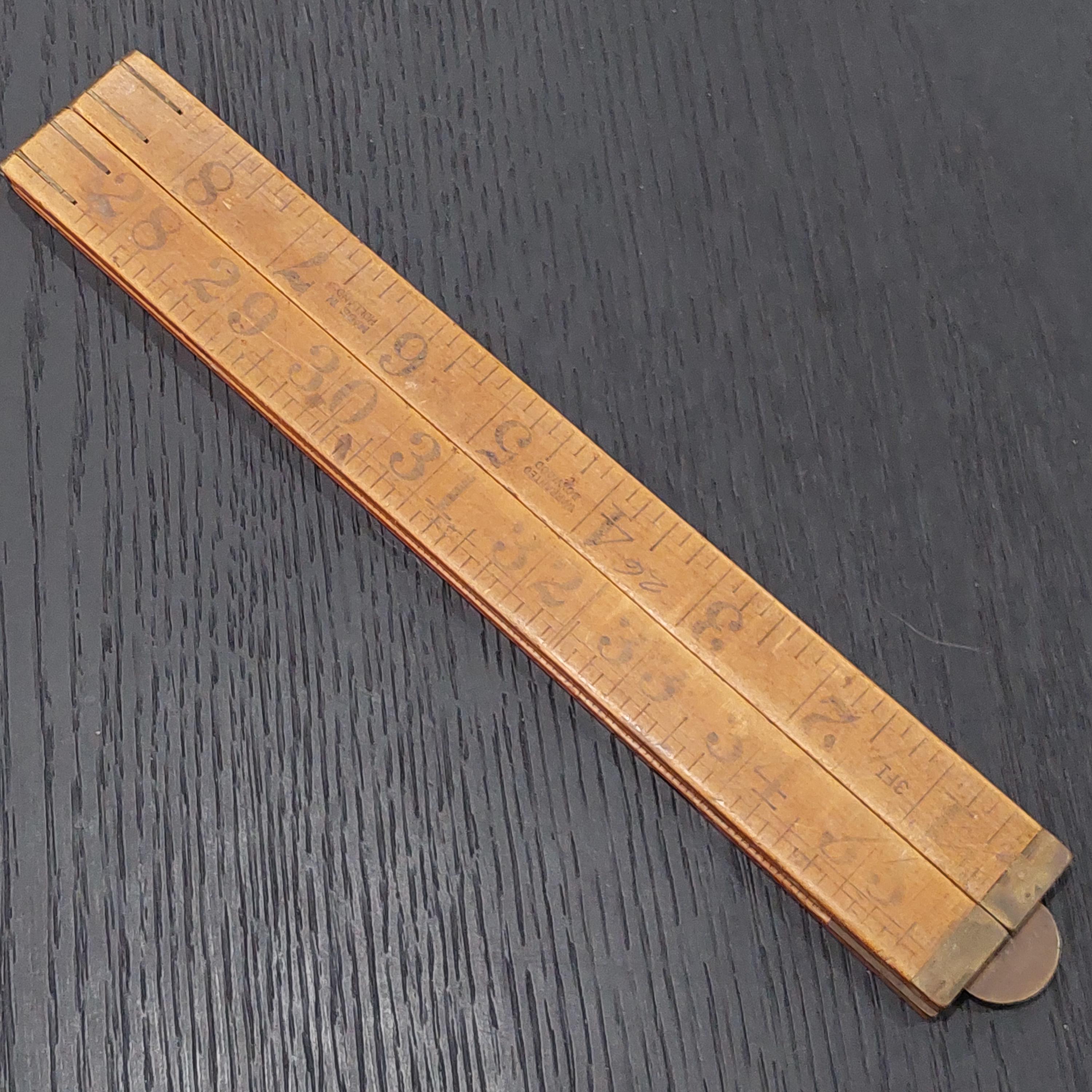 Vintage Timber and Brass Folding Rulers, - Etsy