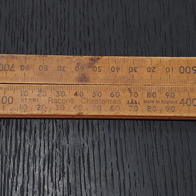 Vintage Boxwood Timber and Brass Rabone Folding Rulers, Made in England ...
