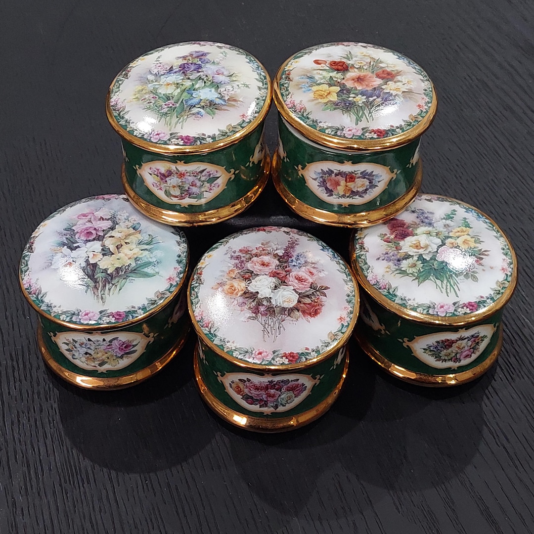 Vintage 1990's Ardleigh Elliot Floral Painted Lena Lui Music Box, - Etsy