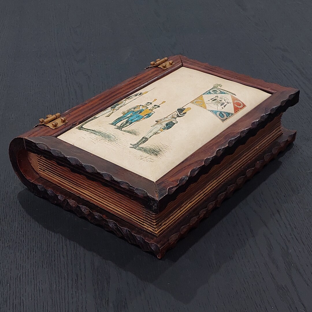 Carved Book Shaped Wooden Keepsake Box, Jewelry Box, Secret Storage Box ...