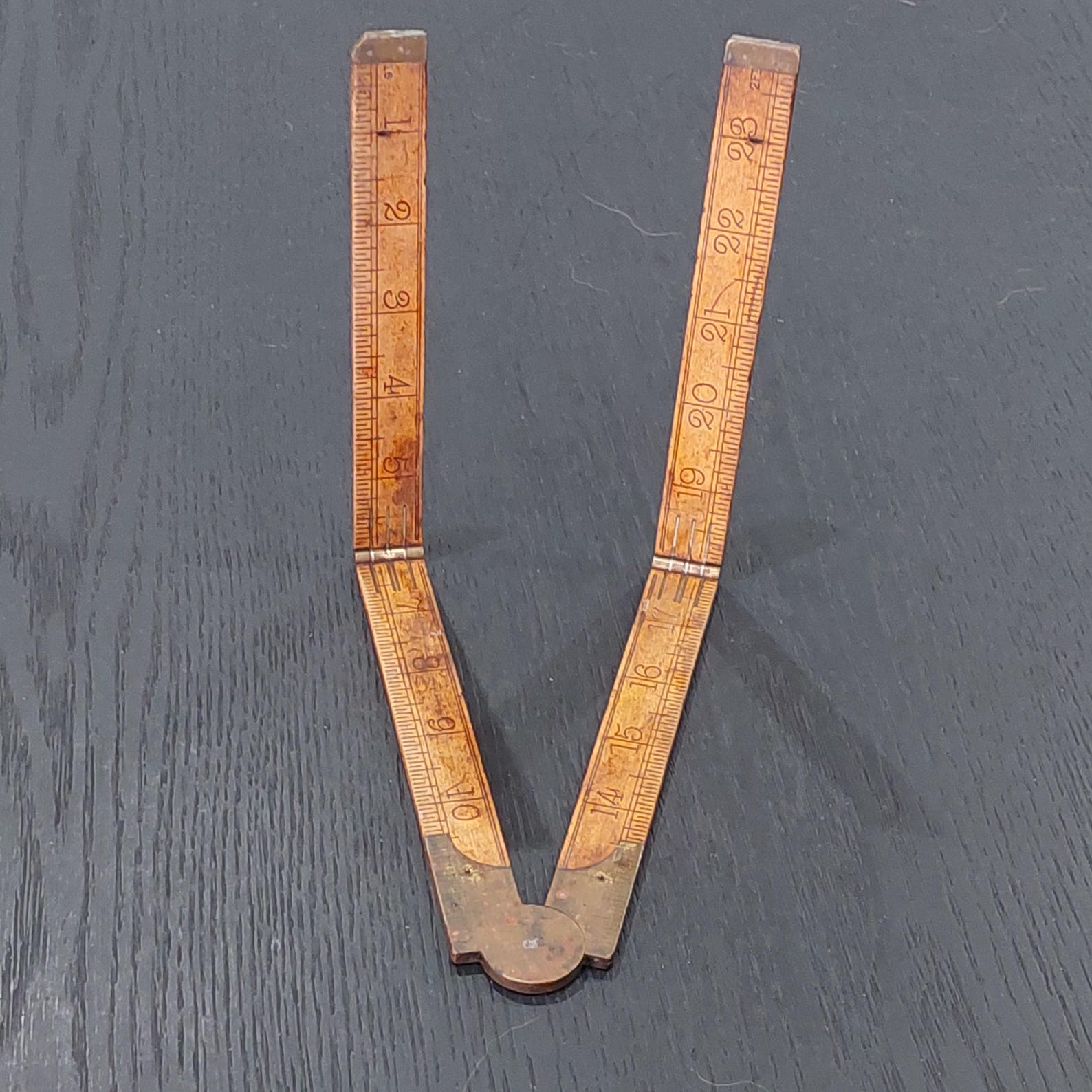 Vintage Boxwood Timber and Brass Rabone Folding Rulers, Made in England ...