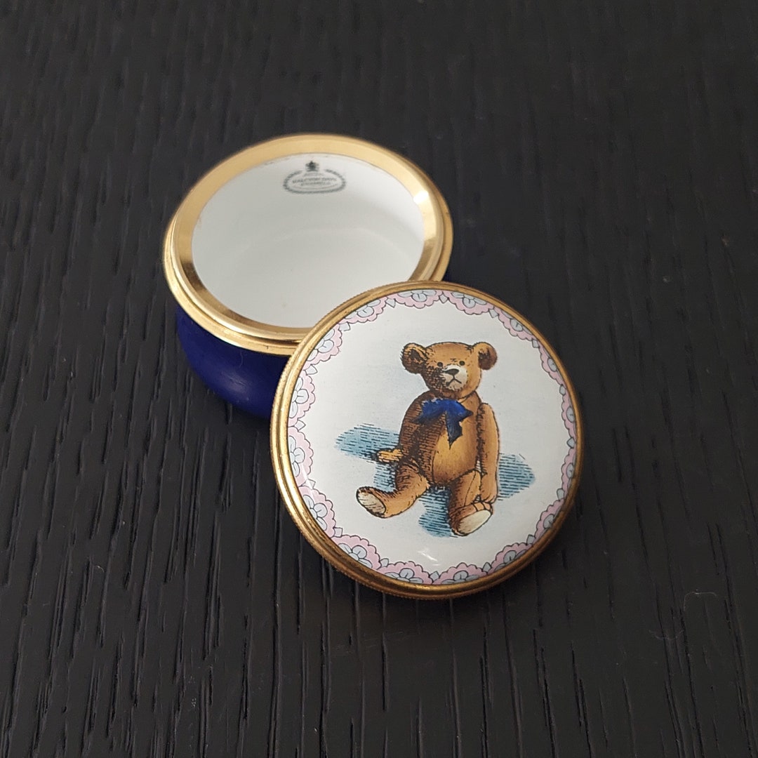 Halcyon Days Smithsonian Institution Teddy Bear Enameled Pill Box - Etsy