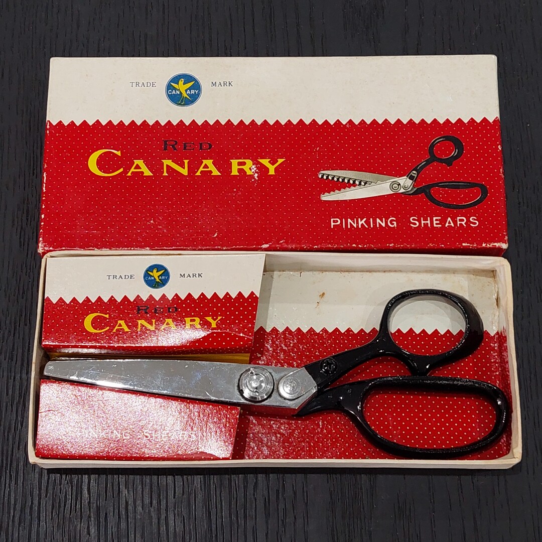Vintage 1960's Red Canary 7" Pinking Shears in Original Box, Made in ...