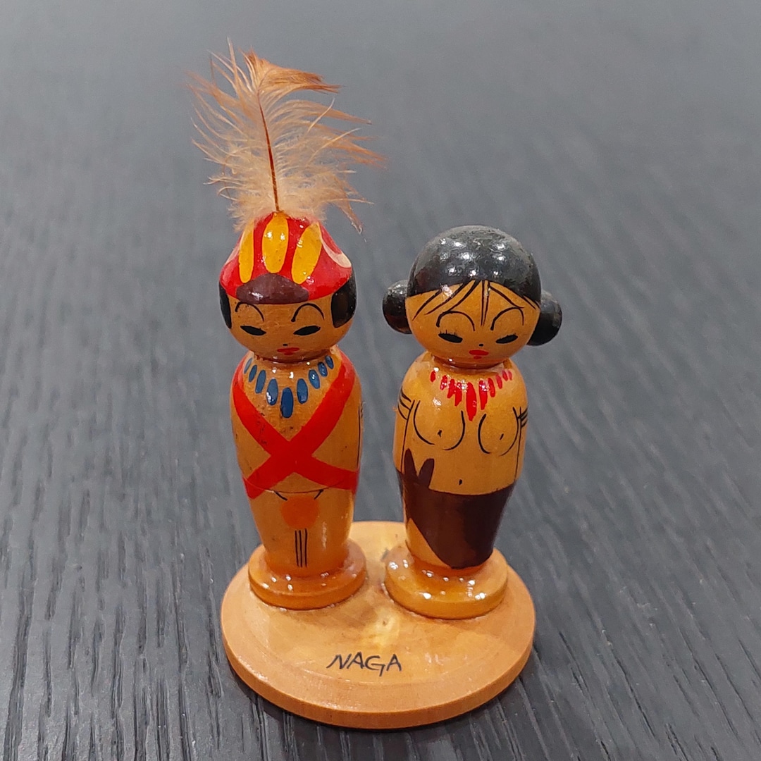 Vintage Miniature Naga Wooden Kokeshi Dolls - Etsy
