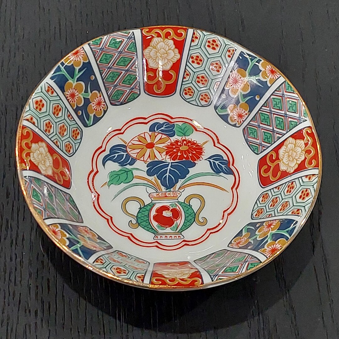 Vintage Arita Imari Fan Pattern Fruit/dessert Bowl, Hand Painted Imari ...