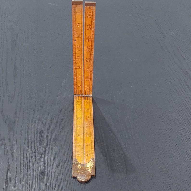 Vintage Timber and Brass Folding Rulers, - Etsy