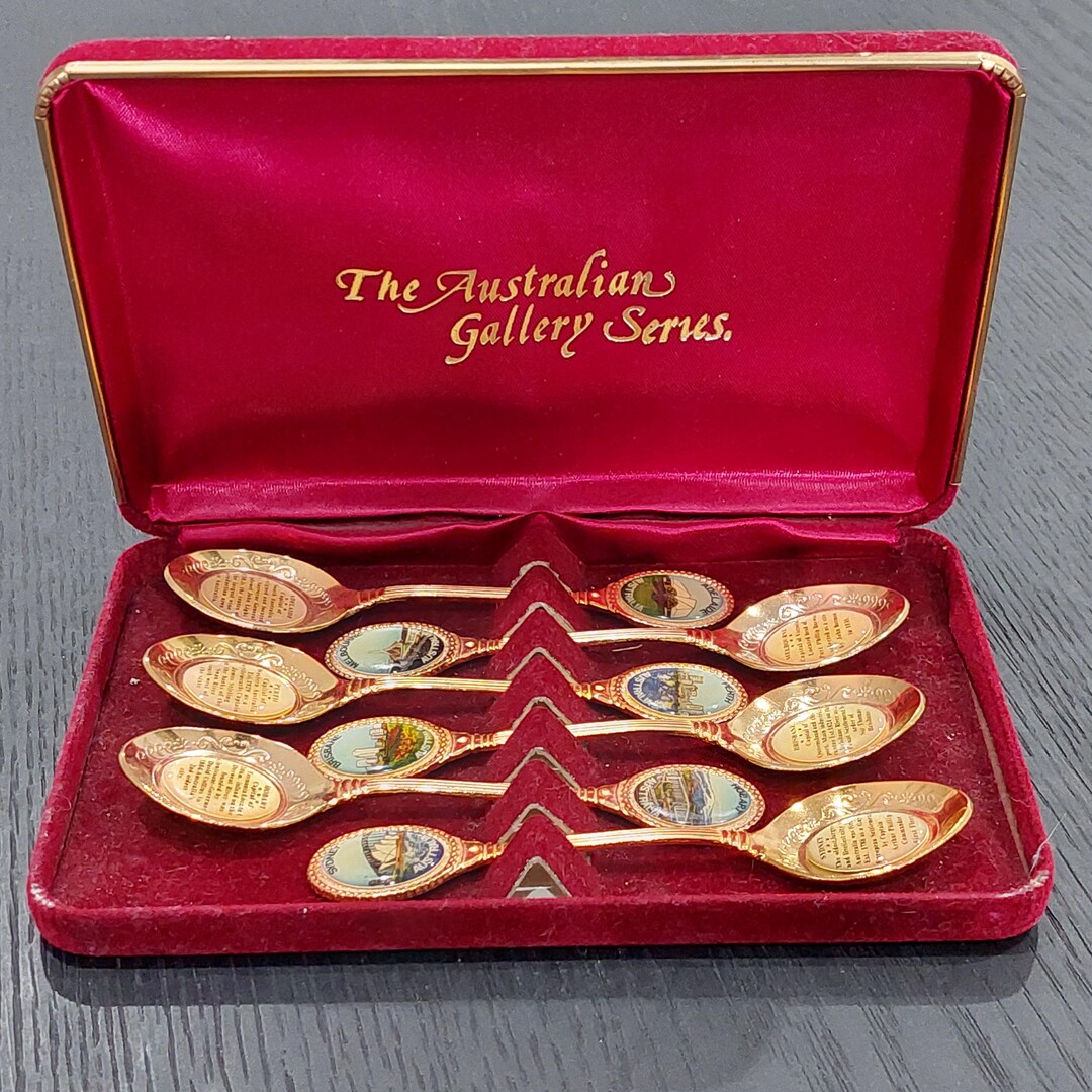 Vintage the Australian Gallery Series of 6 Collectors/souvenir Spoons Featuring Australian ...